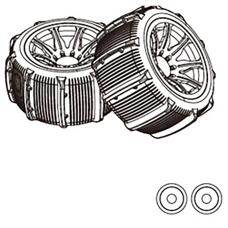 MJX-14300E2 - Roue Monster Truck paddle 1/14 - 2pcs - hobbykoo